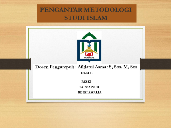 (PPT) PP Pengantar Metodologi Studi Islam
