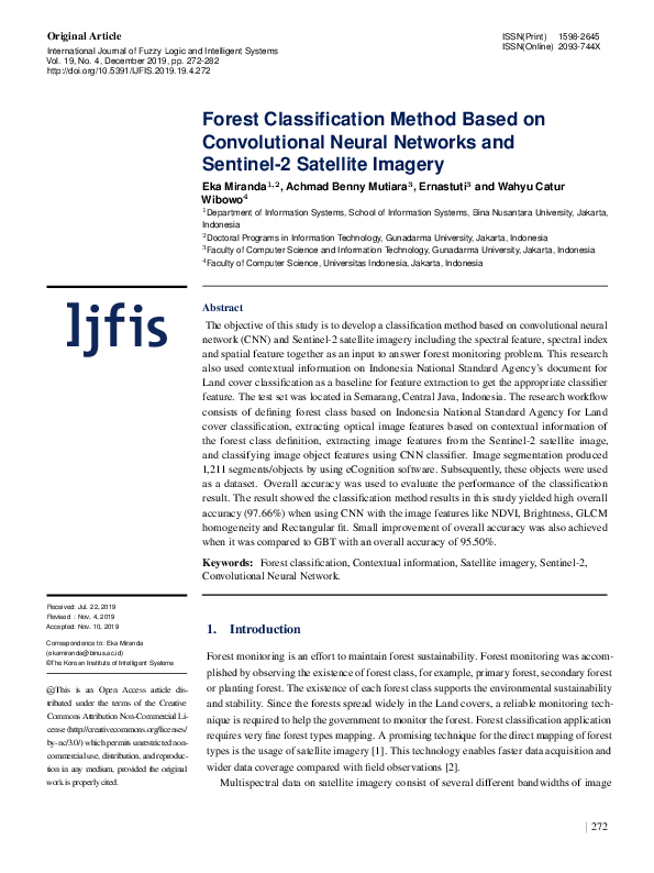 Pdf Forest Classification Method Based On Convolutional Neural