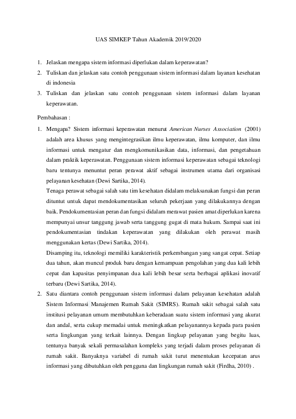 (DOC) UAS SIMKEP Tahun Akademik