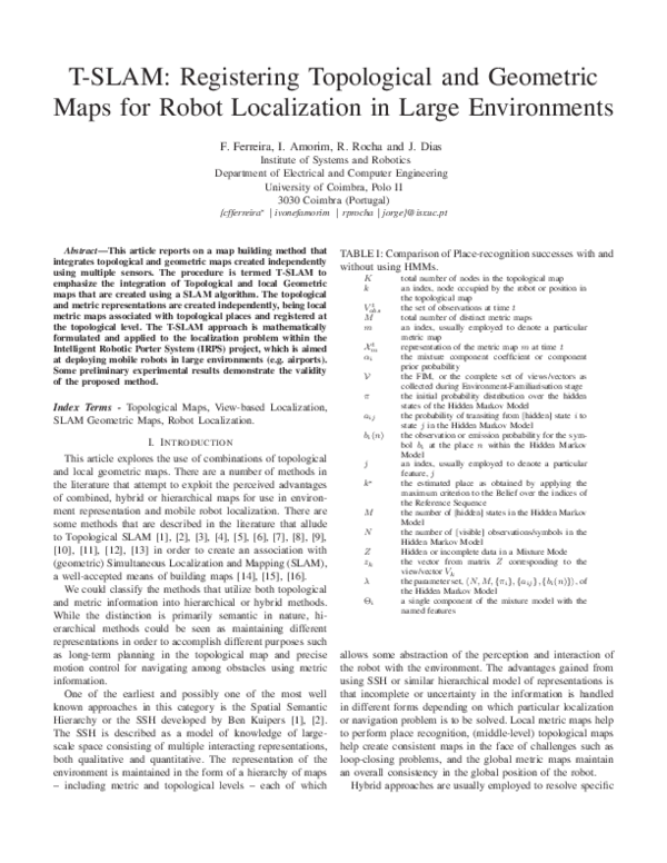 (PDF) T-SLAM: Registering Topological and Geometric Maps for Robot Localization in Large ...