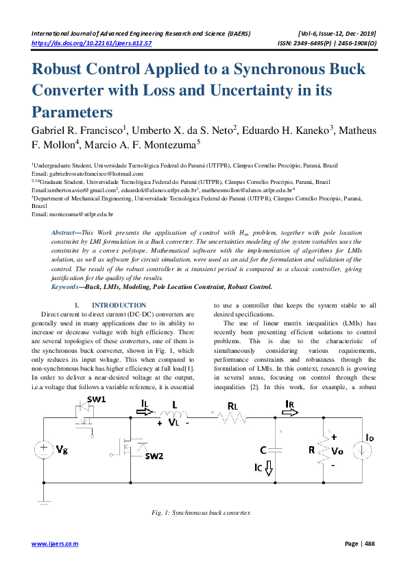 (PDF) Robust Control Applied to a Synchronous Buck Converter with Loss ...