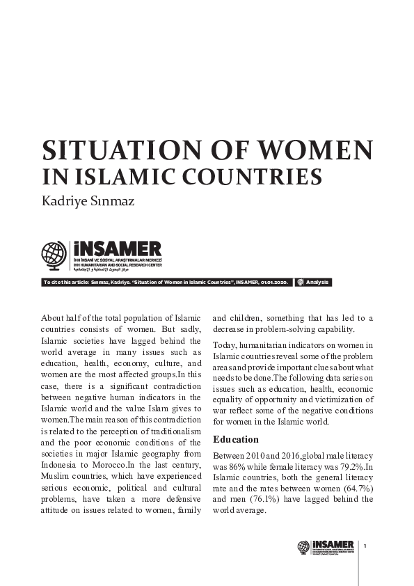 (PDF) Situation of Women in Islamic Countries