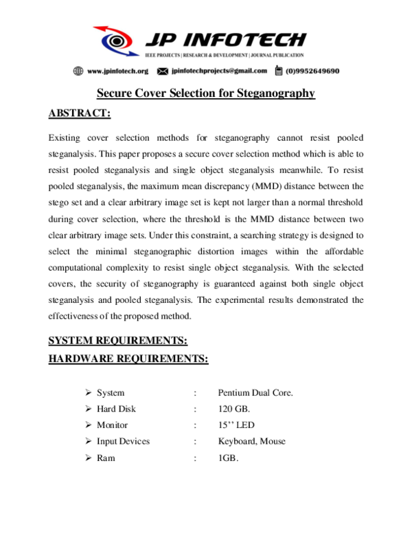 (DOC) Secure Cover Selection for Steganography