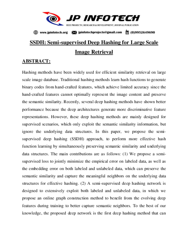 (DOC) SSDH: Semi-supervised Deep Hashing for Large Scale Image Retrieval