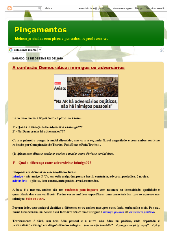 (PDF) Pinçamentos A confusão Democrática: inimigos ou adversários ...