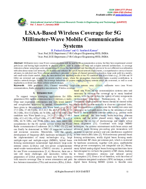 (PDF) LSAA Based Wireless Coverage for 5G Millimeter Wave Mobile ...