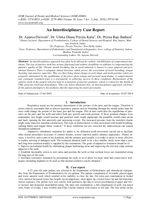 (PDF) An Interdisciplinary Case Report