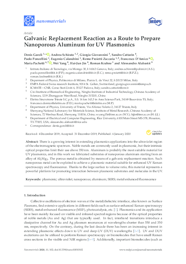 (PDF) Galvanic Replacement Reaction as a Route to Prepare Nanoporous ...