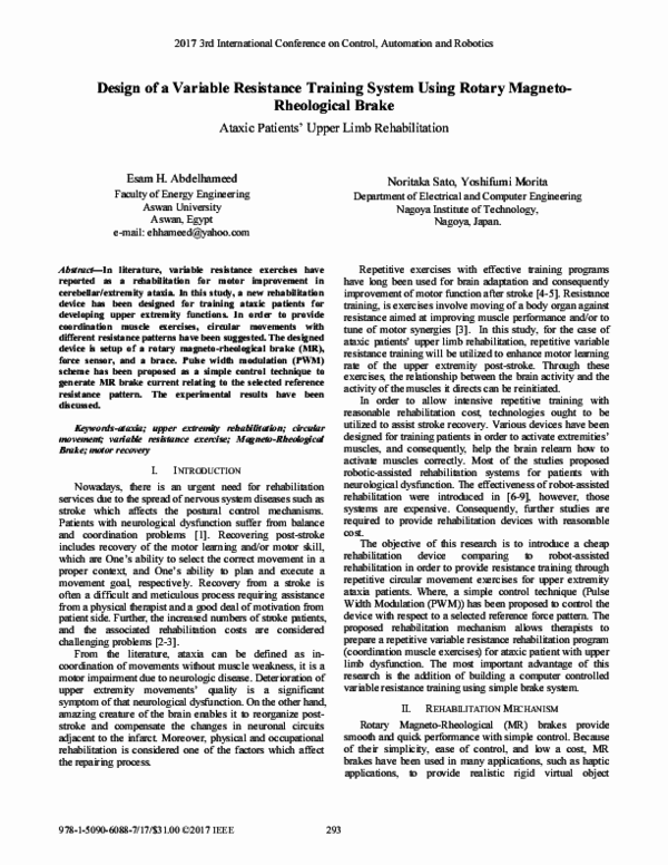 (PDF) Design of a Variable Resistance Training System Using Rotary ...