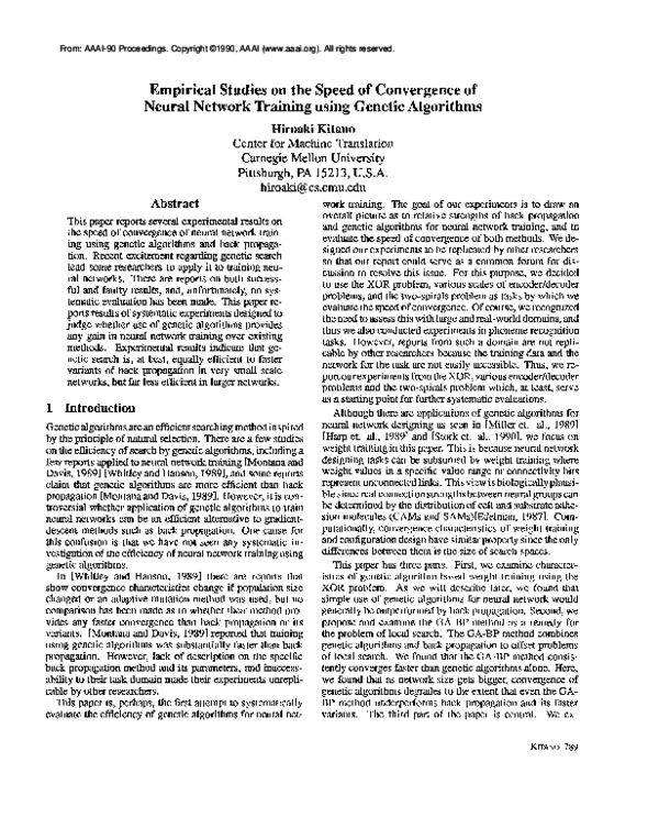 (PDF) Empirical studies on the speed of convergence of neural network training using genetic ...