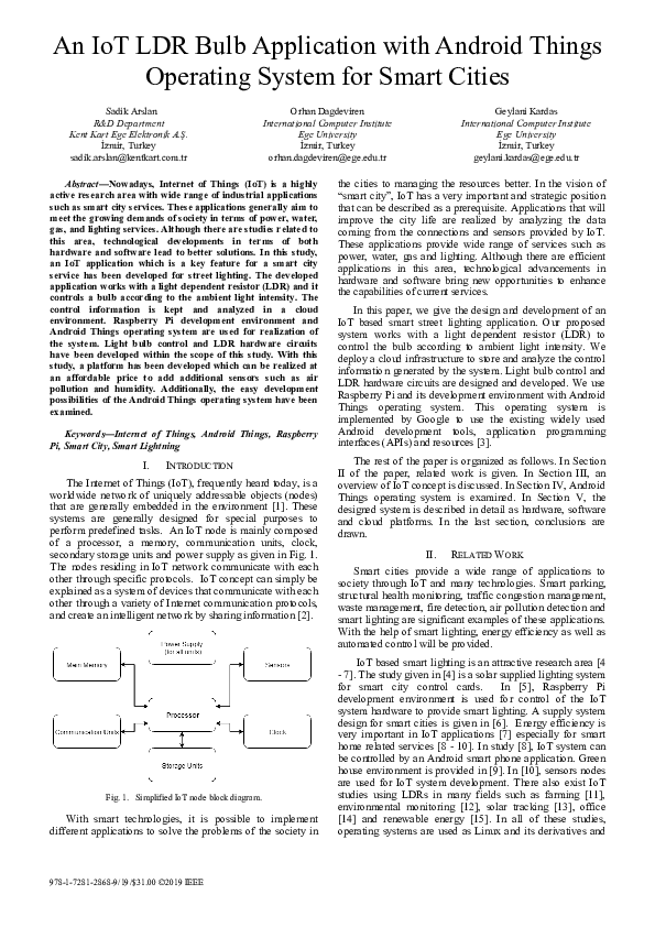 (PDF) An IoT LDR Bulb Application with Android Things Operating System ...