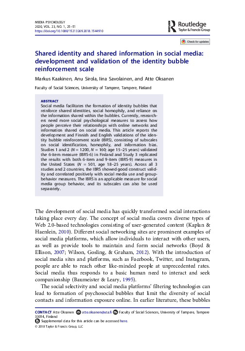 (PDF) Shared identity and shared information in social media ...