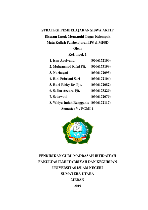 Doc Strategi Pembelajaran Siswa Aktif