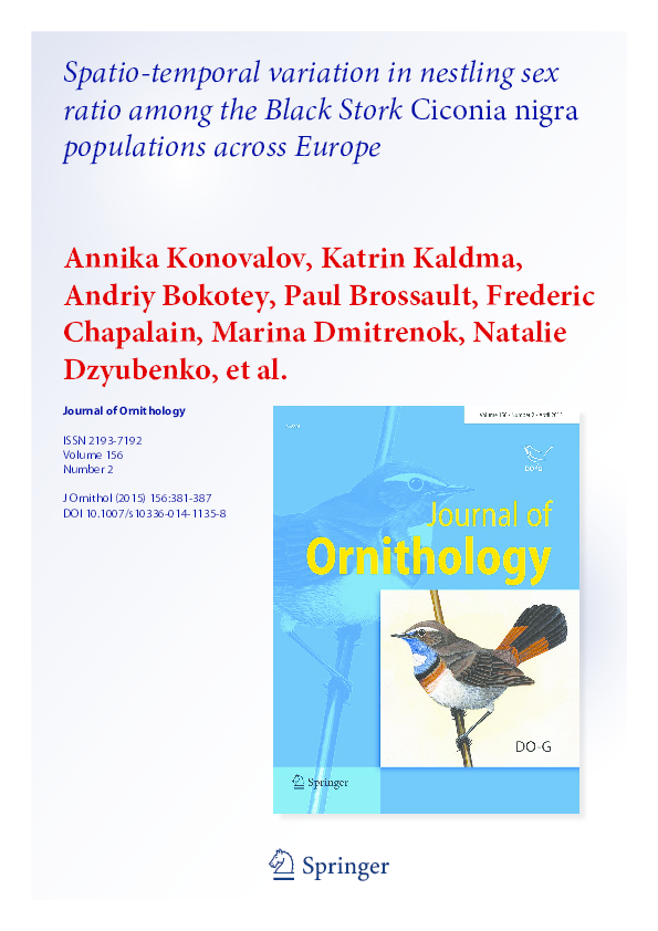 Pdf Spatio Temporal Variation In Nestling Sex Ratio Among The Black
