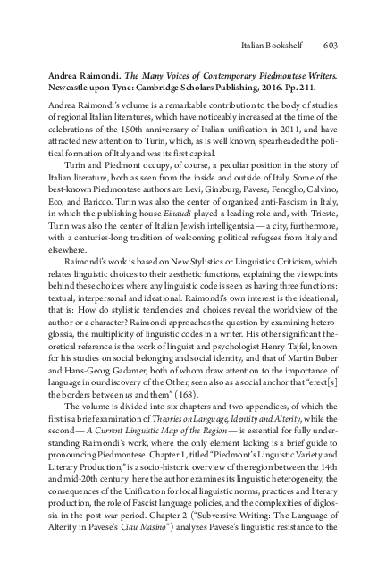 (PDF) [Review] Andrea Raimondi. The Many Voices of Contemporary ...