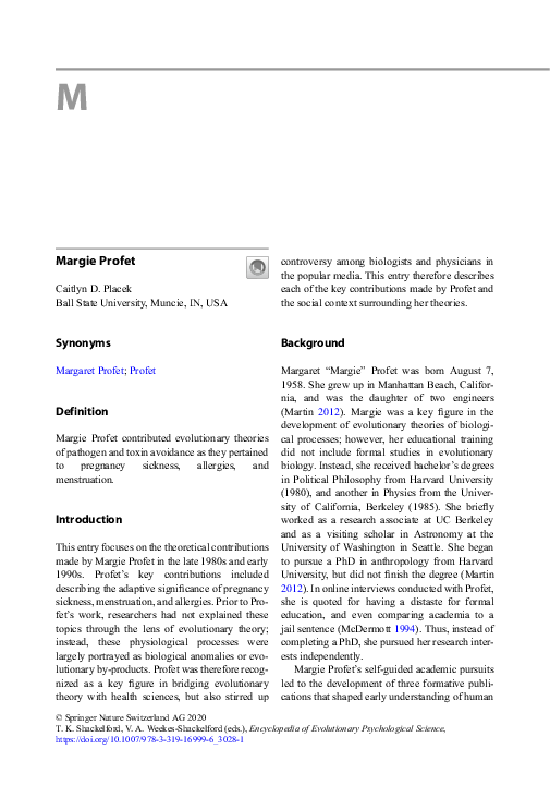 (PDF) Margie Profet