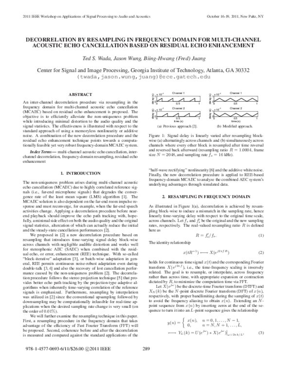 (PDF) Decorrelation by resampling in frequency domain for multi-channel ...