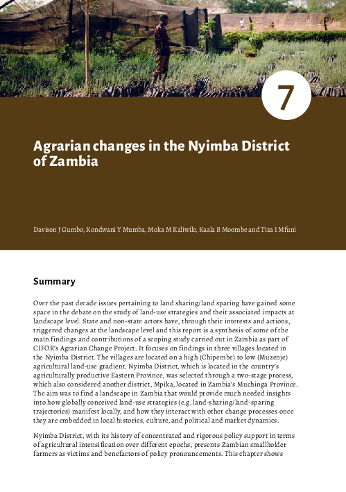 (PDF) Agrarian changes in the Nyimba District of Zambia