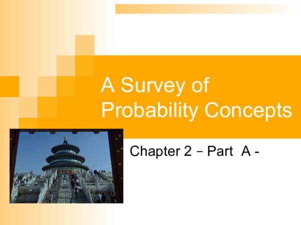 (PDF) A Survey of Probability Concepts Chapter 2 -Part A