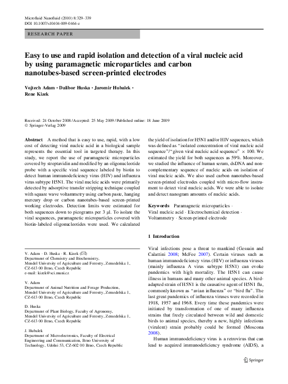 (PDF) Easy to use and rapid isolation and detection of a viral nucleic ...