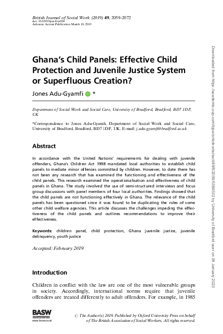 (PDF) Ghana's Child Panels: Effective Child Protection and Juvenile ...
