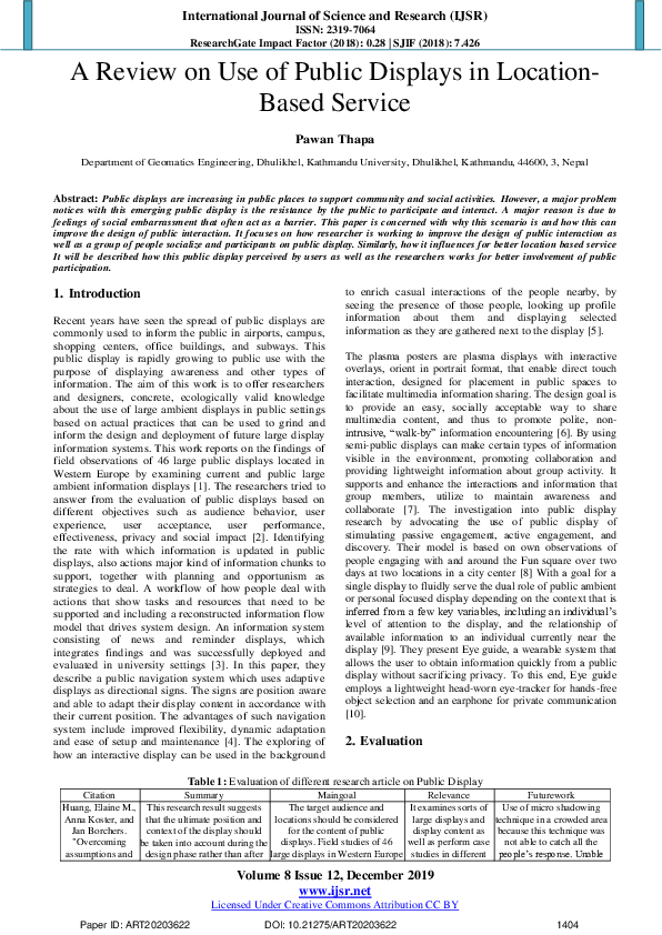 (PDF) A Review on Use of Public Displays in Location-Based Service
