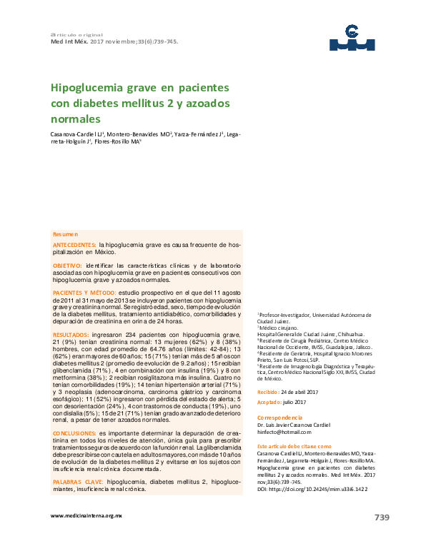 (PDF) Hipoglucemia grave en pacientes con diabetes mellitus 2 y azoados ...