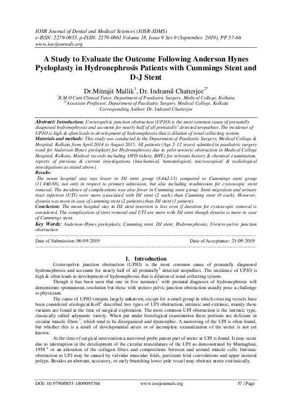 (PDF) A Study to Evaluate the Outcome Following Anderson Hynes ...