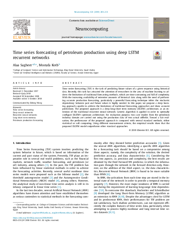 (PDF) Time series forecasting of petroleum production using deep LSTM ...