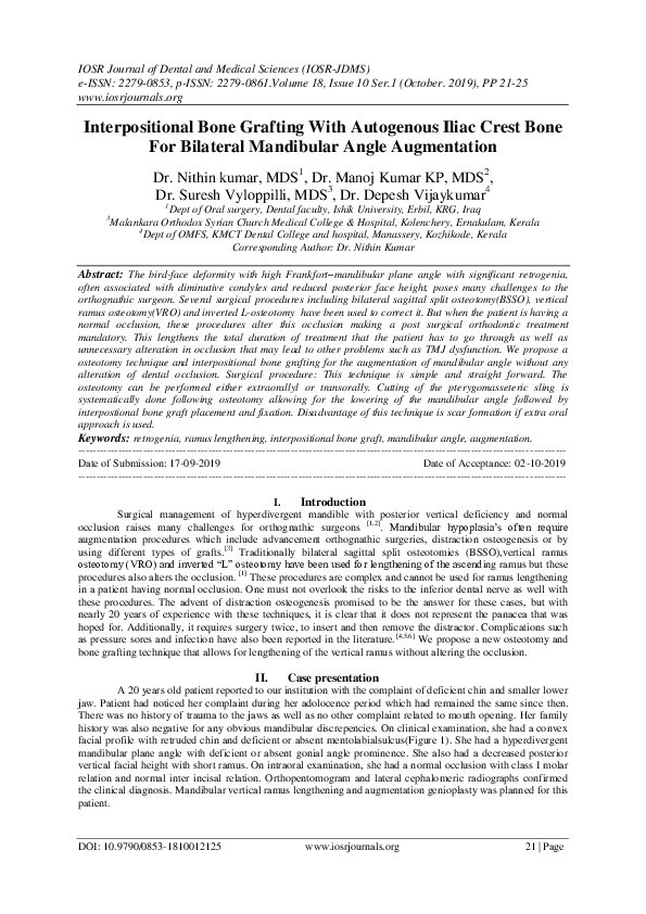 (PDF) Interpositional Bone Grafting With Autogenous Iliac Crest Bone ...