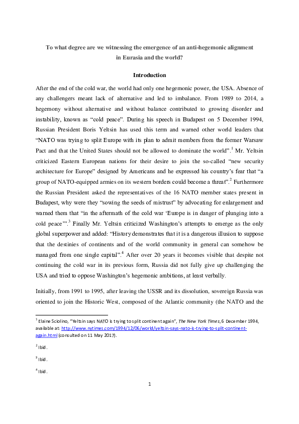 (PDF) To what degree are we witnessing the emergence of an anti ...