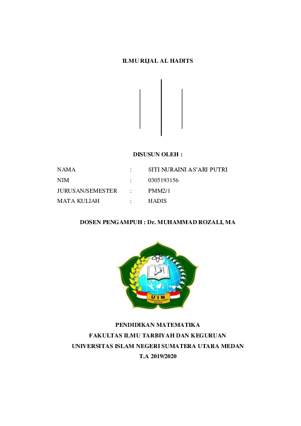 (PDF) ILMU RIJAL AL HADITS