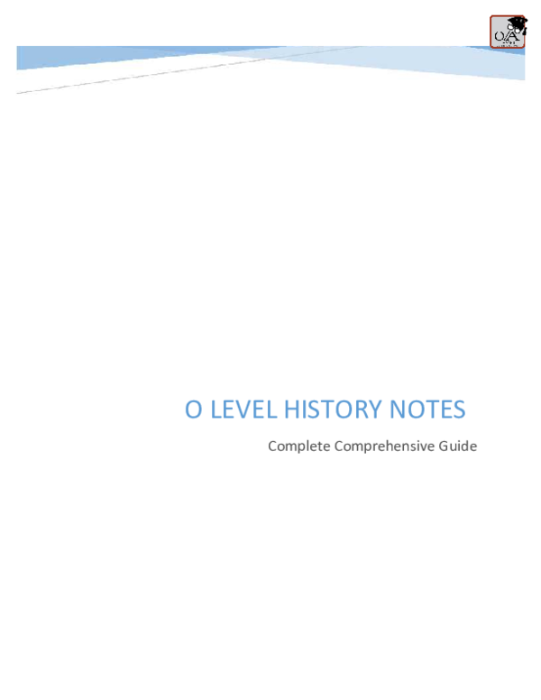 (PDF) O LEVEL HISTORY NOTES