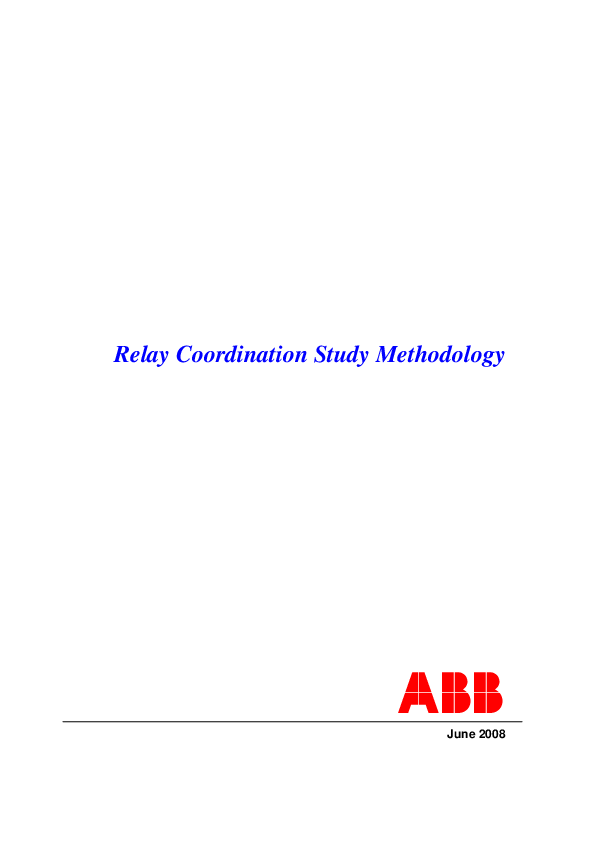 (PDF) Relay Coordination Study Methodology ABB