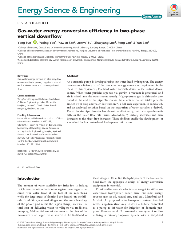 (PDF) Gas- water energy conversion efficiency in two- phase vertical ...
