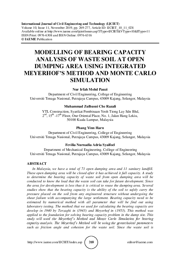 (PDF) MODELLING OF BEARING CAPACITY ANALYSIS OF WASTE SOIL AT OPEN ...