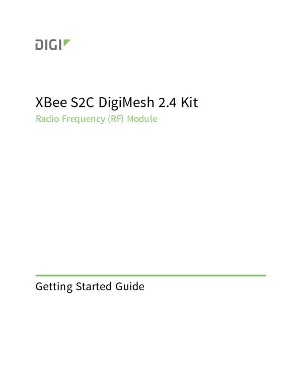 (PDF) XBee S2C DigiMesh 2.4 Kit Radio Frequency (RF) Module Getting ...