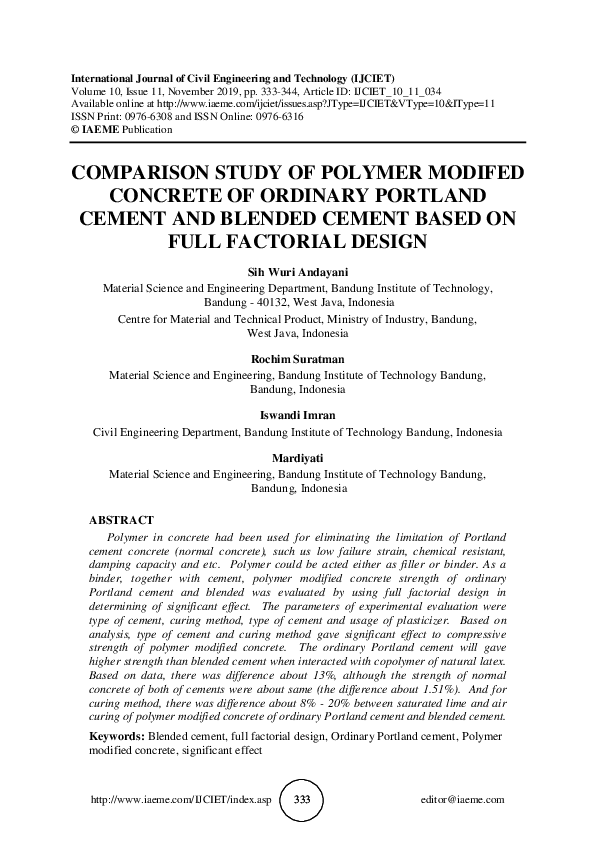 (PDF) COMPARISON STUDY OF POLYMER MODIFED CONCRETE OF ORDINARY PORTLAND ...