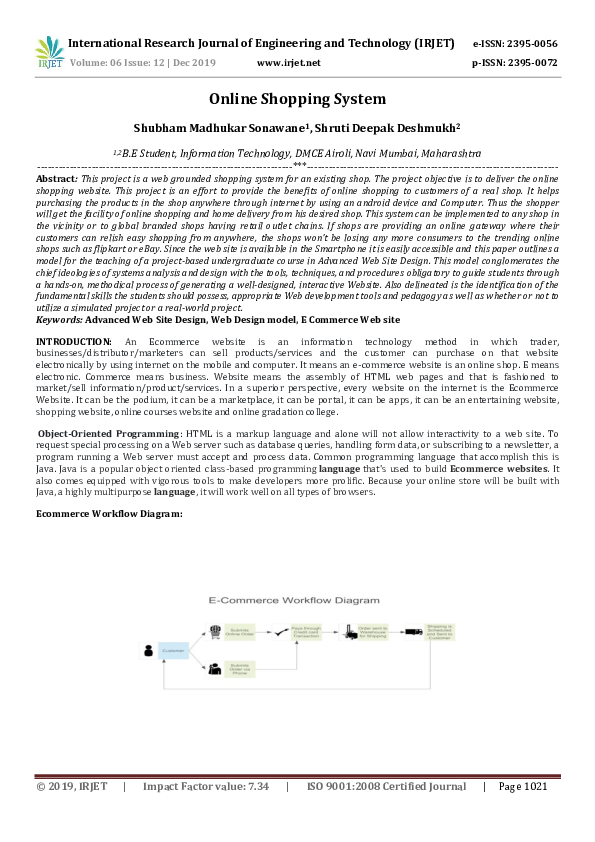 (PDF) IRJET- Online Shopping System (PDF) IRJET- Online Shopping System