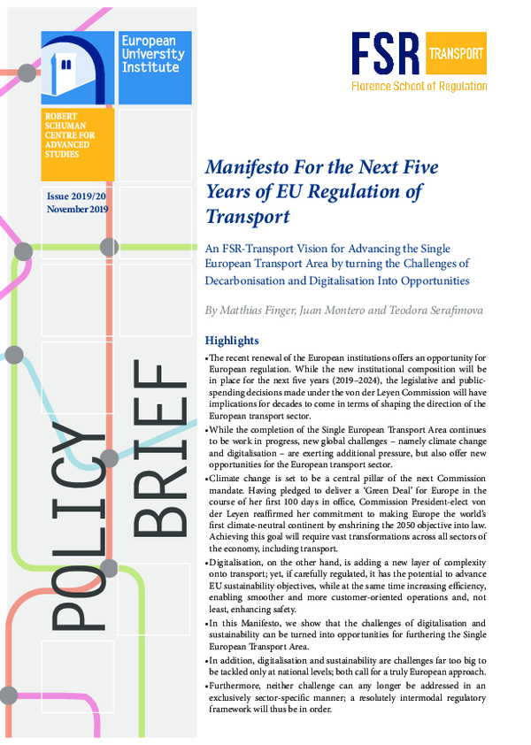 (PDF) Manifesto For the Next Five Years of EU Regulation of Transport ...