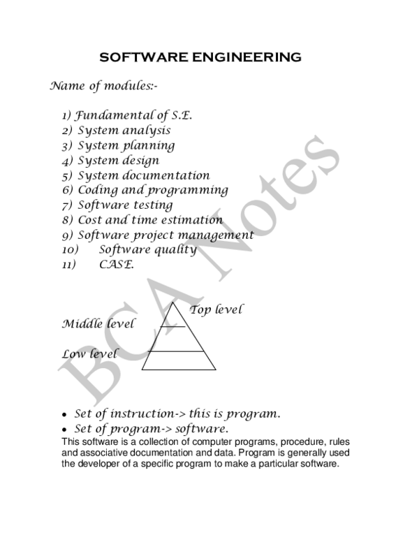 (PDF) SOFTWARE ENGINEERING