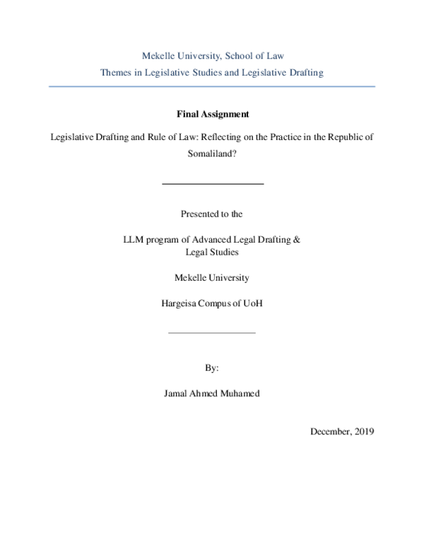 (DOC) LLM Final Assigments of Themes in Legislative Studies and Legislative Drafting