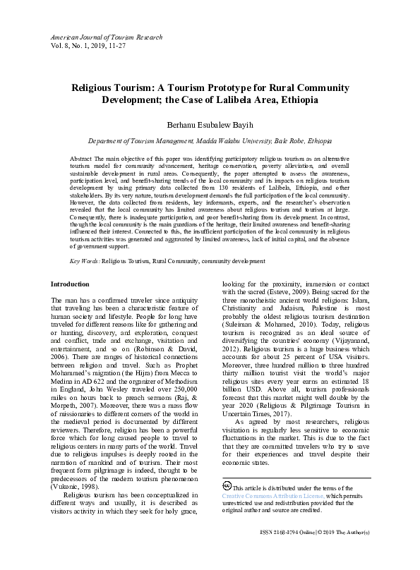 (PDF) Religious Tourism: A Tourism Prototype for Rural Community ...