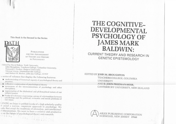 (PDF) Aesthetic Development (James Mark Baldwin)