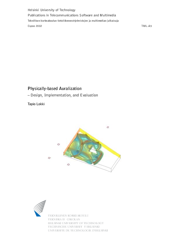 (PDF) Physically-based auralization