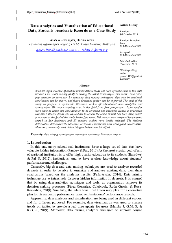 (PDF) Data Analytics and Visualization of Educational Data, Students ...