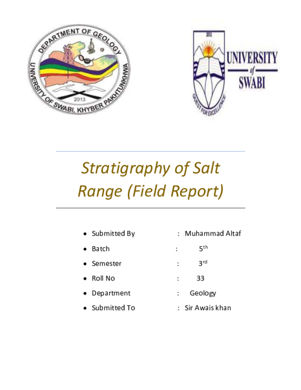 (PDF) Stratigraphy of Salt Range (Field Report