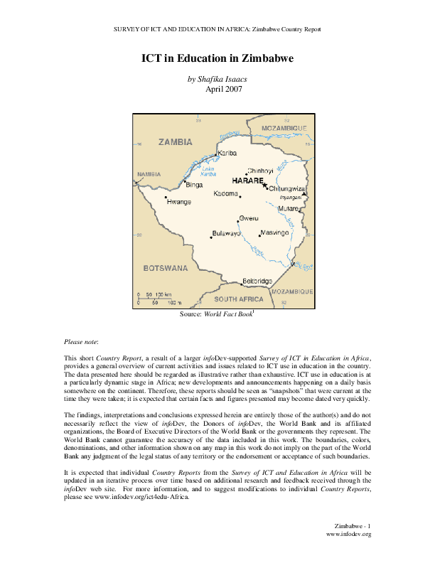 (PDF) ICT in Education in Zimbabwe