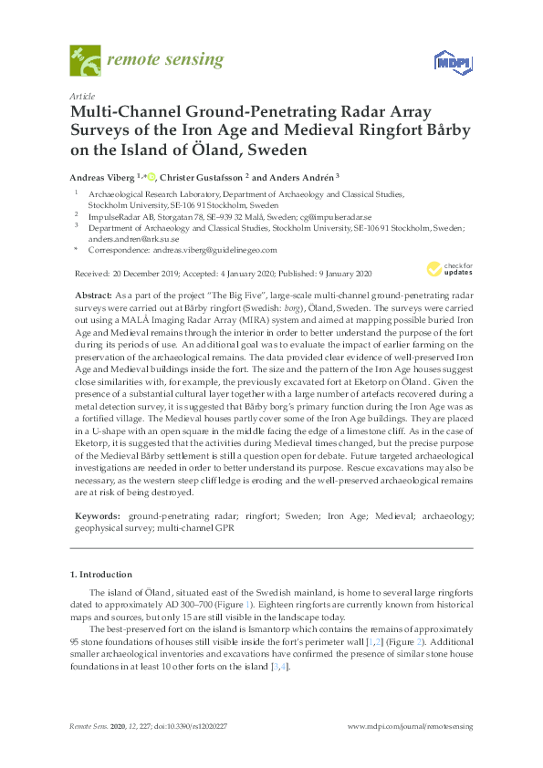 (PDF) Multi-Channel Ground-Penetrating Radar Array Surveys of the Iron Age and Medieval Ringfort ...