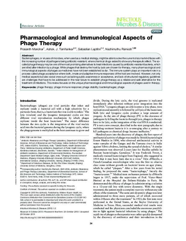 (PDF) Pharmacological and Immunological Aspects of Phage Therapy
